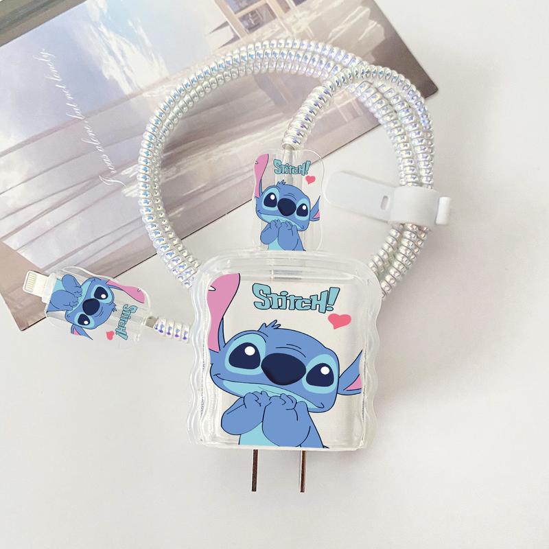 Red love Stitch Cartoon Shaped Charger Protective Case with Charging ...