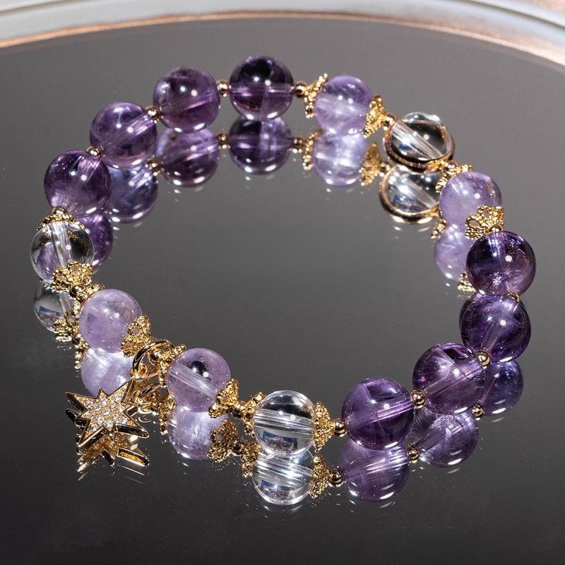 Natural Amethyst Student Office Worker Amethyst Bracelet Crystal ...