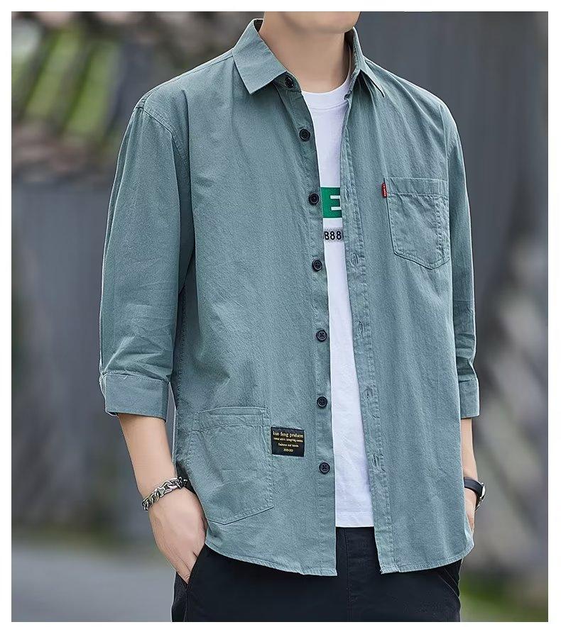 SINRANSINYA.Men's stylish casual seven-quarter sleeve top coat with ...