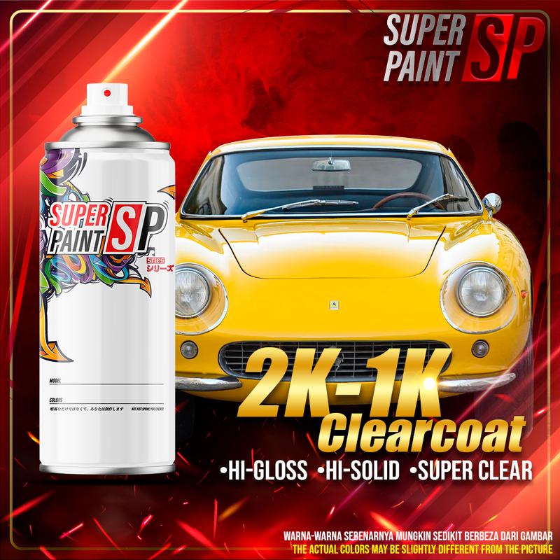 2K-1K Clear Coat Super Glossy Aerosol Cat Penutup Kilat Tinggi ...