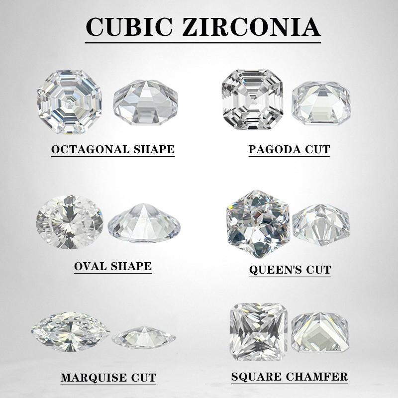Zirkonia Kubik, Borong, Tiada Sijil, Potongan Berbilang, Warna D ...