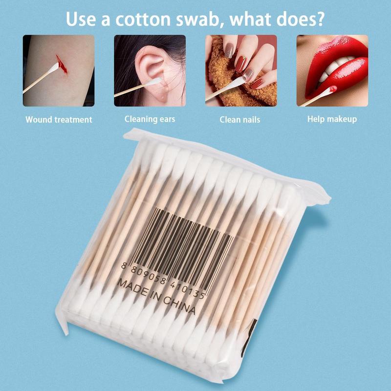 1Bag Double-head Wooden Cotton Makeup Stick Swab Applicator Q-tip Swab ...