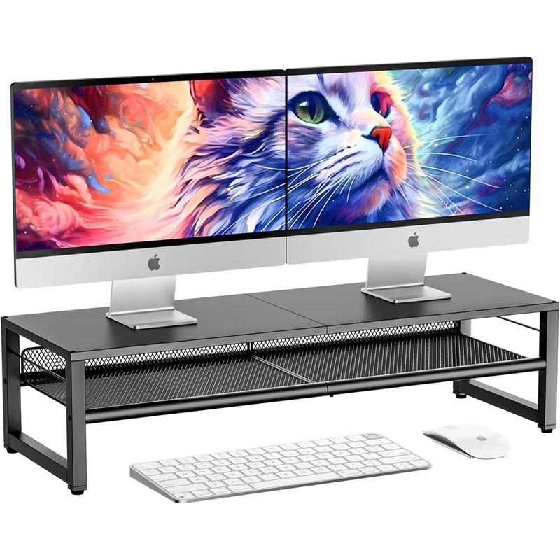 2-Tier Dual Monitor Stand Riser for Desk Organizer, Computer - TikTok Shop