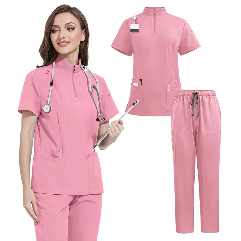 Solid Color Stand Collar European and American Style ICU Nurse - TikTok ...