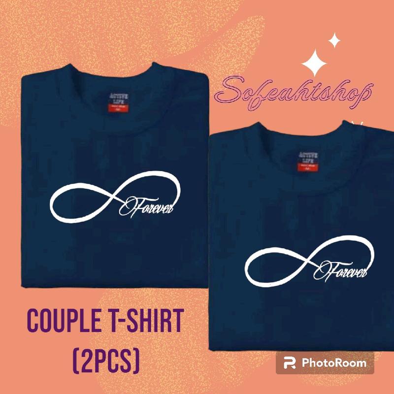 infinity couple 2 pcs t-shirt.... minimalist printed 100% fabric ...