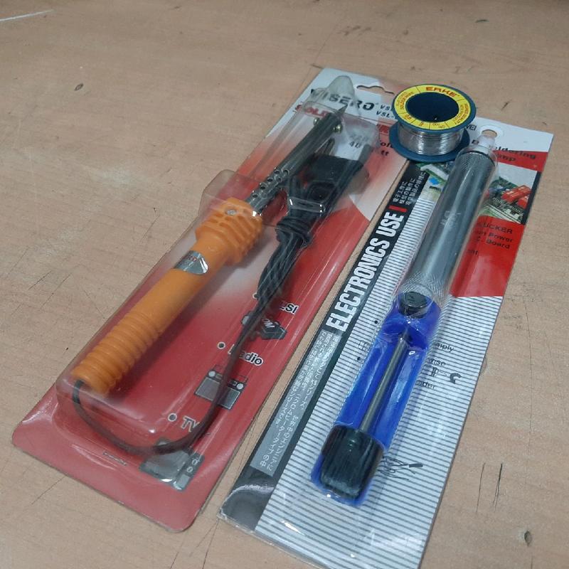 Solder listrik gagang alat patri + alat sedot timah + timah 5 meter ...