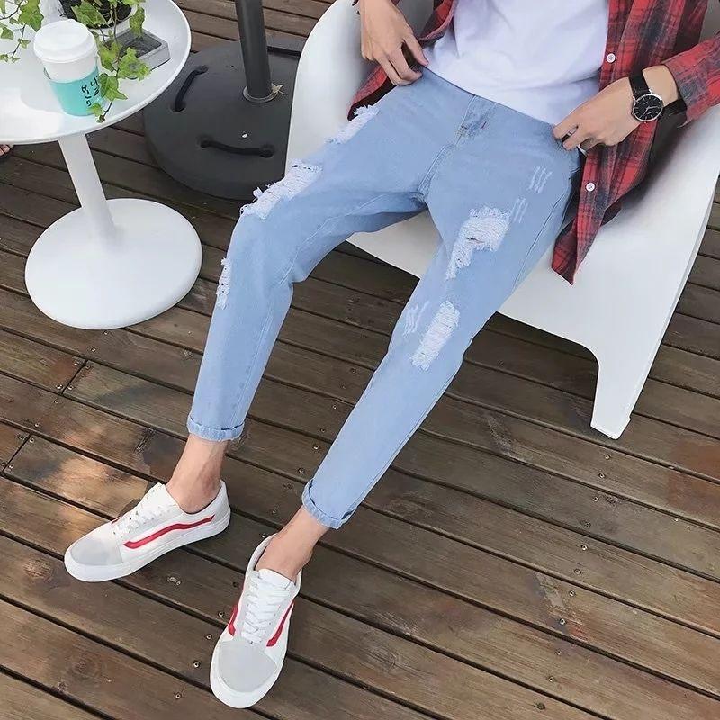 Seluar Jeans Potongan, Warna Cahaya Musim Luruh, Seluar Jeans Lurus ...