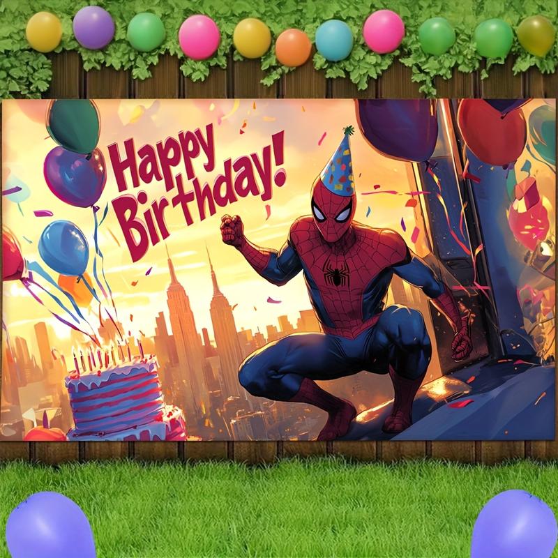 Latar Belakang Selamat Hari Jadi, Tema Spider-Man MARVEL, 1 helai ...