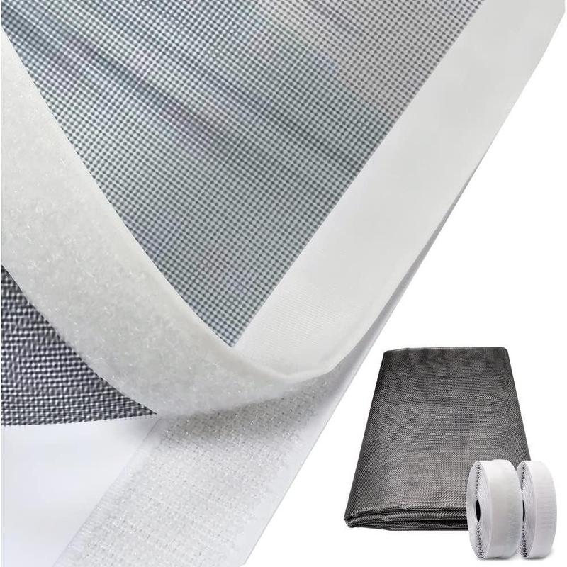 Window Screen with White Upgraded Hook and Loop Adhesive Edging Frame ...
