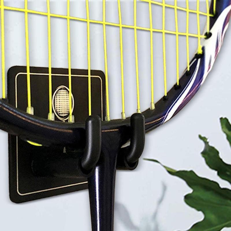 2 Pieces Wall Mounted Racket Rack Wall Hook Portable Tennis Racket ...