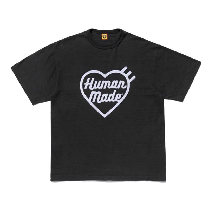 Human Made Cotton Printed Loose American Heart-Shaped Short Sleeved ...