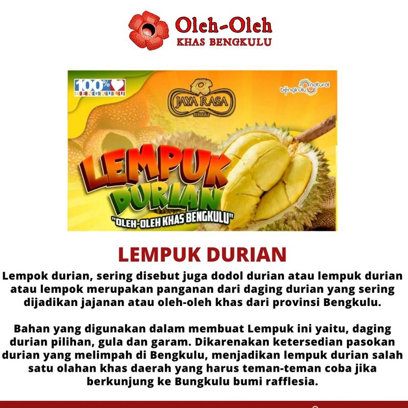 LEMPUK DURIAN KHAS BENGKULU / NETTO 500 g / OLEH OLEH KHAS BENGKULU ...