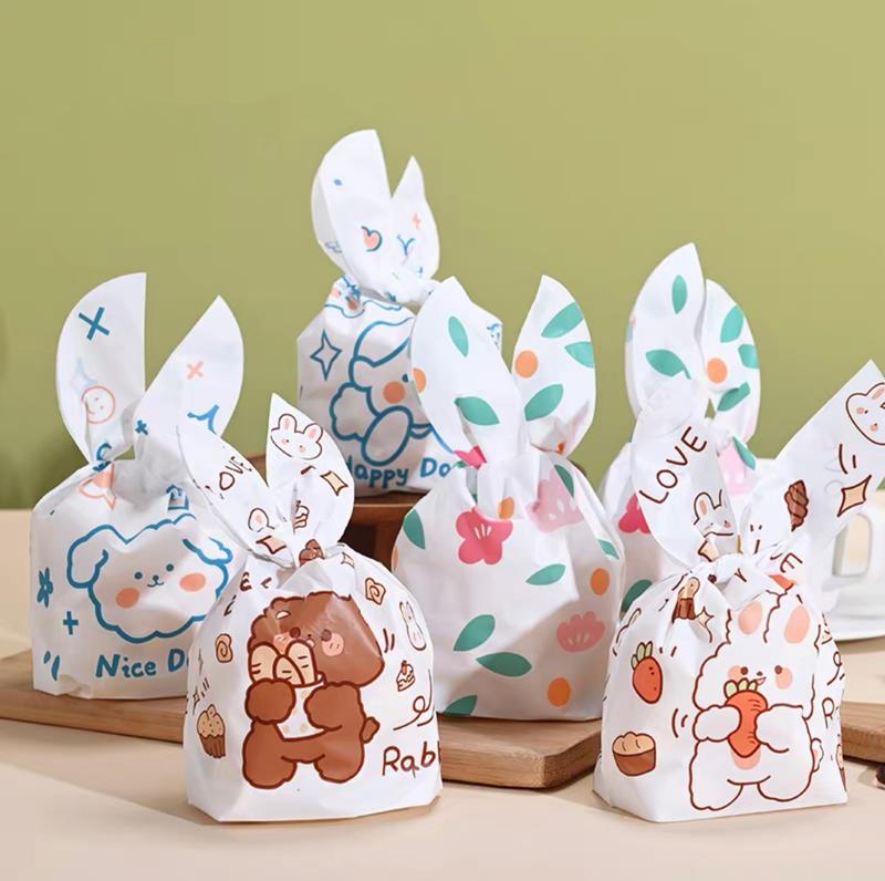 50pcs/pack Rabbit Ear Gift Bags with Flap Tie Handles Bunny Ear ...