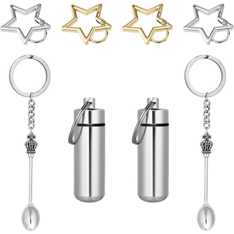 Star Keychains with Mini Spoons & Aluminum Bottles - for Daily ...