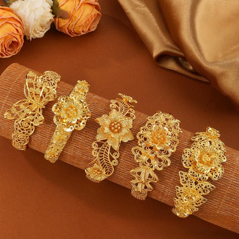 【WEDDING MUST】Gelang Tangan Vintage Emas Ukiran Kerawang & Motif ...