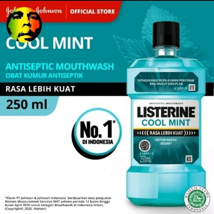 Jual Listerine antiseptic mouth wash 250 cool mint Bau Gusi - Kota ...