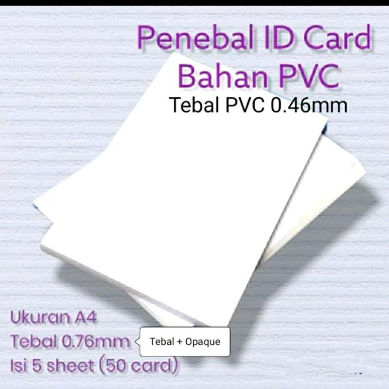 Bahan PVC ID CARD tulang tengah saja untuk KTP, Kartu Pegawai - Shop ...