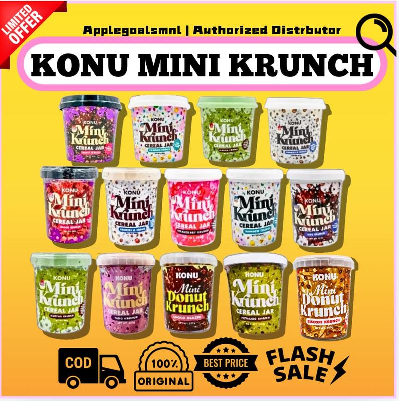 KONU Mini Krunch Cereal Jar Pistachio Biscoff Choco Rainbow Matcha ...