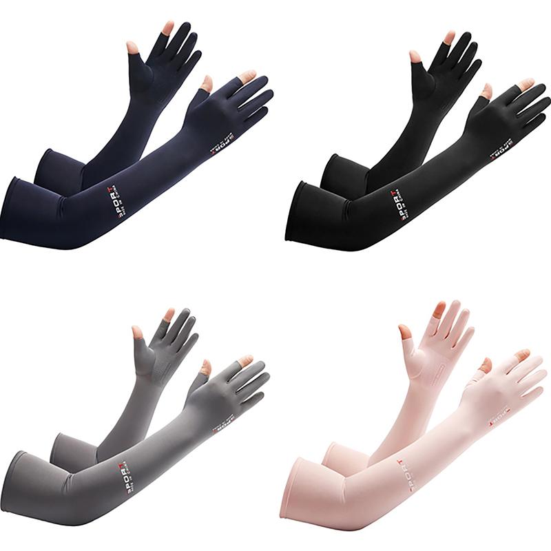Men's Fishing Sunscreen Arm Sleeves Summer Ice Silk Elastic UV - TikTok ...