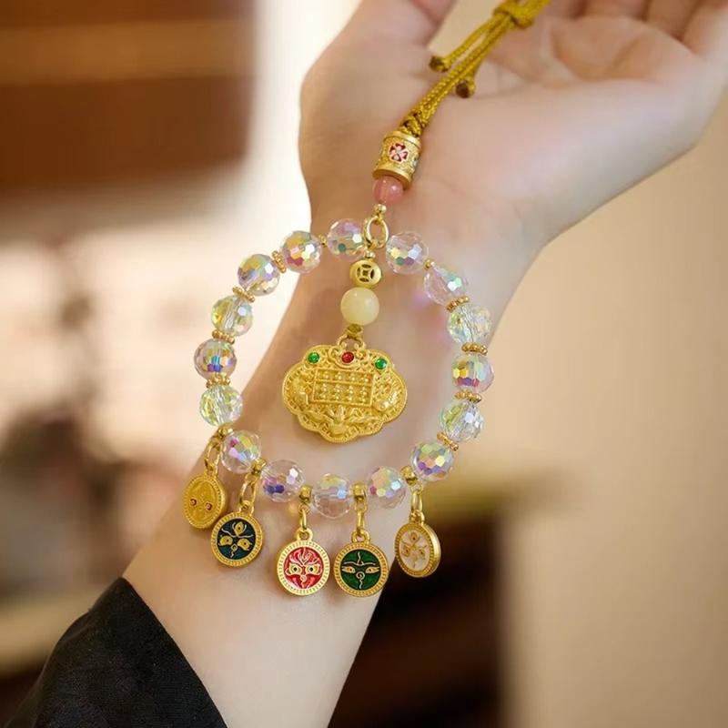 Creative Foil Car Mirror Dangle Pendant Five Paths Wealth Goddess ...