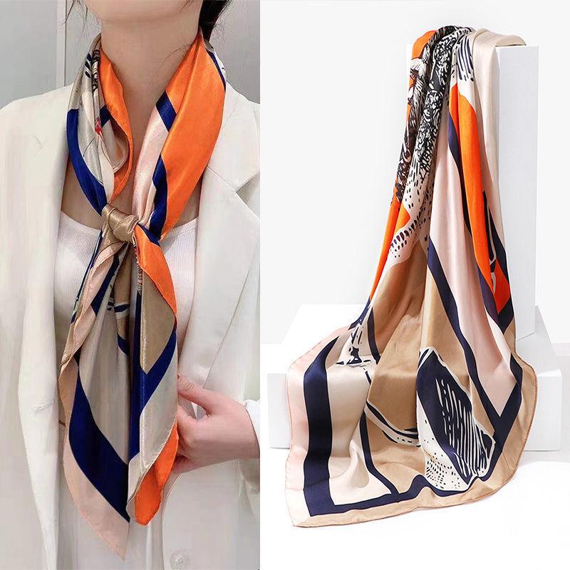 90*90 New Autumn and Winter Women's Large Kerchief Satin Printed ...
