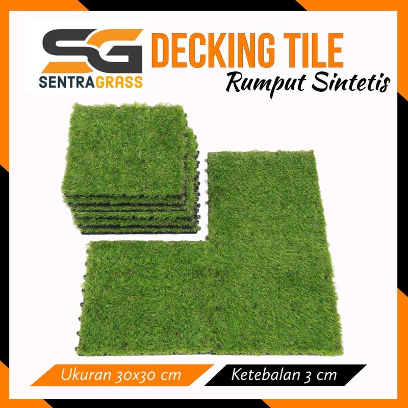 Decking Tile Rumput Sintetis Ukuran 30x30 cm Tebal 3 cm - Shop | Tokopedia