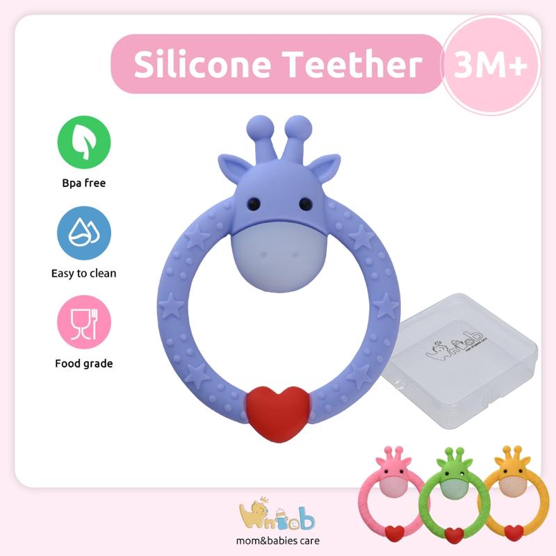 Hntob Baby Silicone Teether O Shape Giraffe With Anti-Dust Case ...