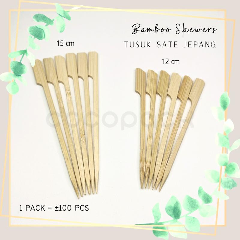 100pc Disposable BBQ Bamboo Skewers Tusuk Sate Jepang - Shop | Tokopedia