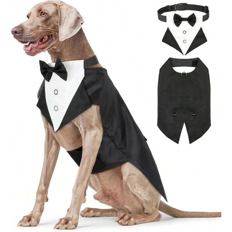 Dog Tuxedo Suit And Bandana Set – Formal Dog Wedding Attire With Bow ...