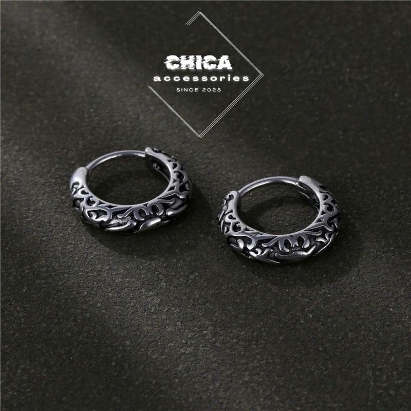 Khuyên tai Chrome Heart Titan Mạ Bạc (1 chiếc) Không Gỉ thiế - TikTok ...
