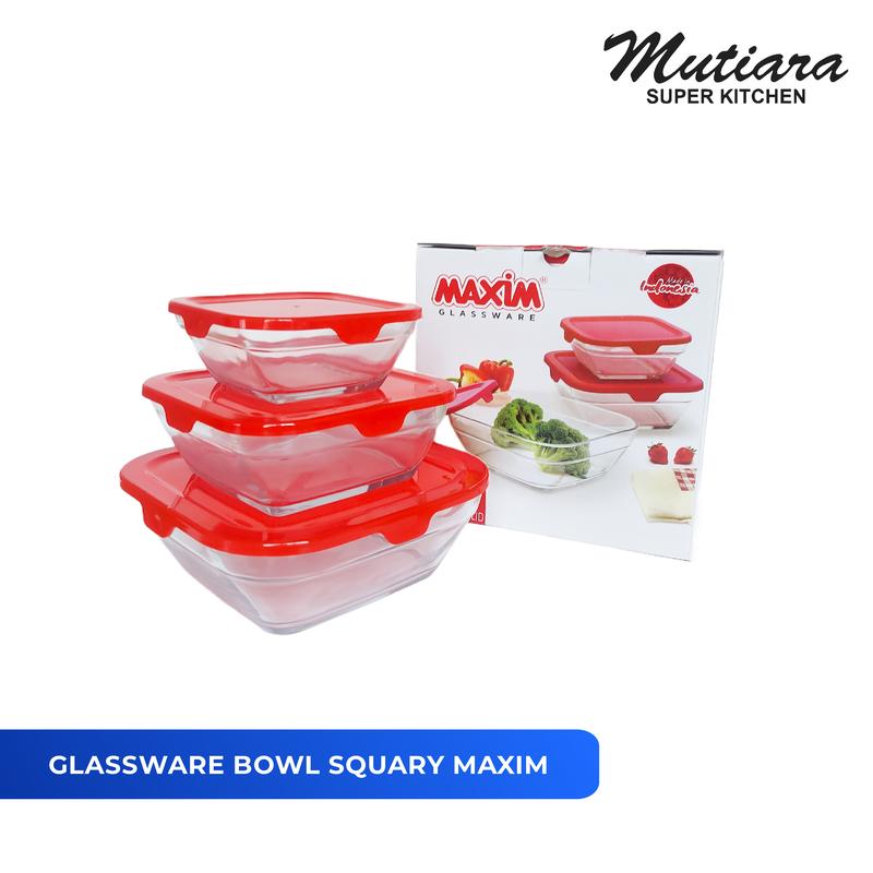 Maxim Glassware Bowl Squary 6pcs - Shop | Tokopedia