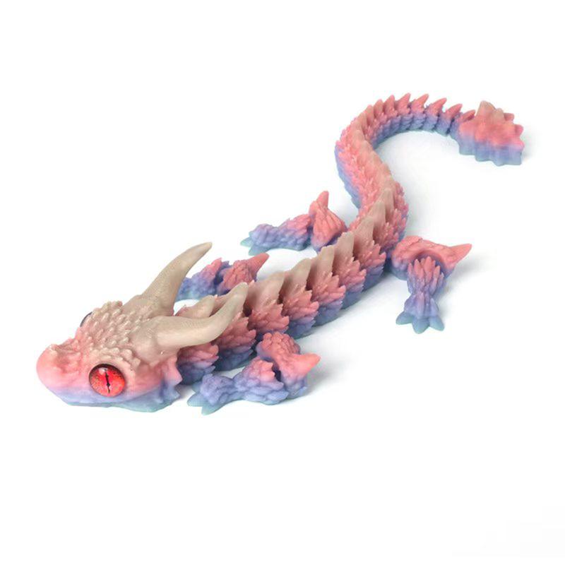 3D Printed Dragon - Glow At Night, 13.4" Articulated Dragon With ...