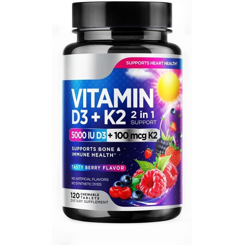 Vitamin D3 K2 – Chewable Vitamin D 5000 IU & K2 MK-7 100 mcg - TikTok Shop
