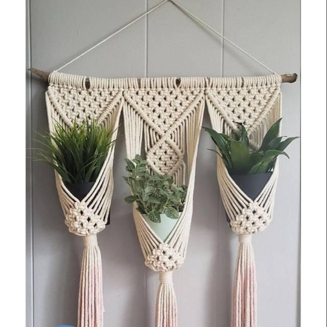 MACRAME WALL HANGING POT GANTUNG MINIMALIS HIASAN DINDING - Shop ...