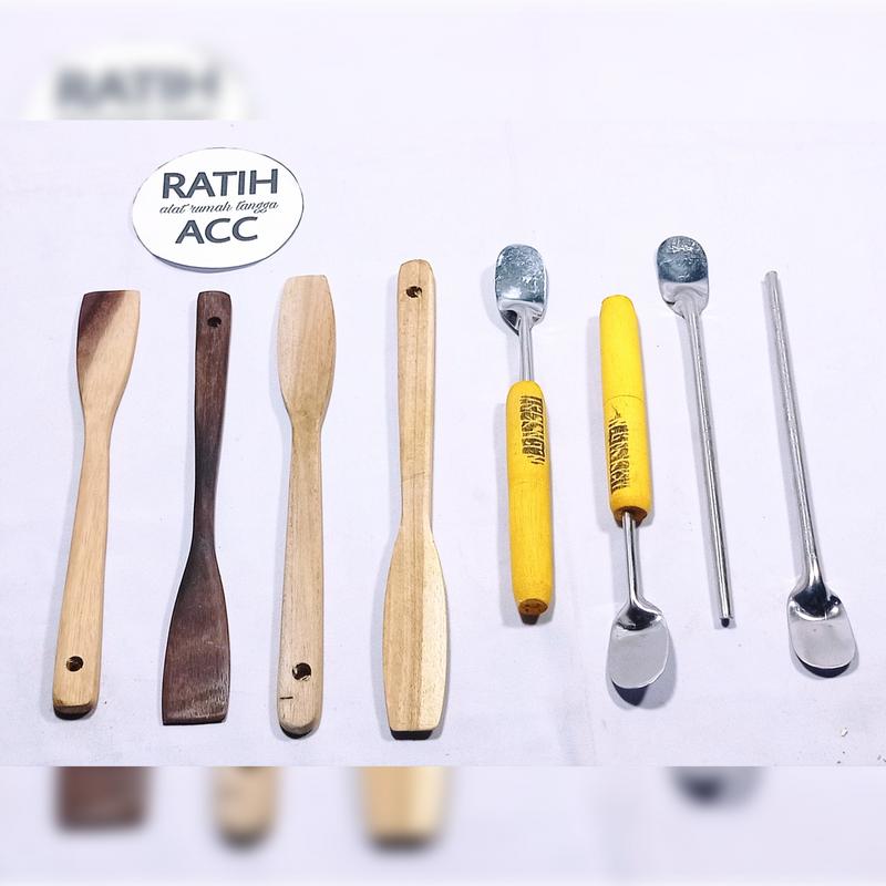 sutil kayu kecil mini sotil sotel sodet codet spatula kue cubit - Shop ...