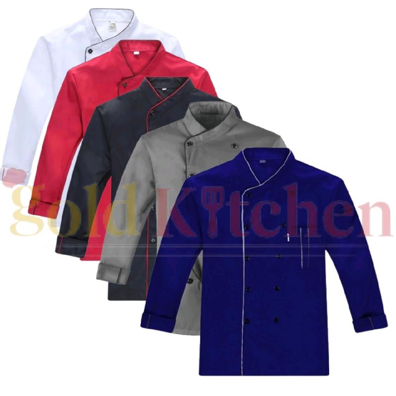 Baju Koki Chef Jacket Baju Chef Seragam Koki Pria Wanita Gol - Shop ...