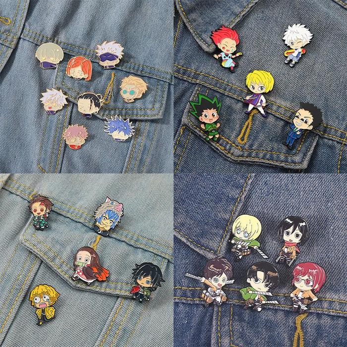 Promo Pin Bros Emblem Karakter Hunter X Hunter Attack of Titan Jujutsu ...
