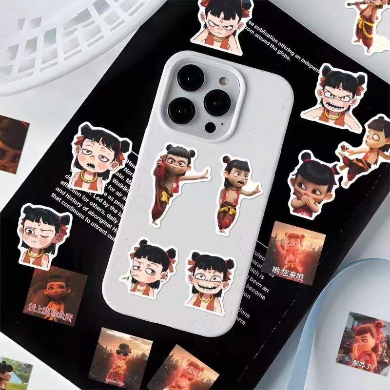 Nezha cartoon cute mobile phone sticker decoration luggage desktop ...