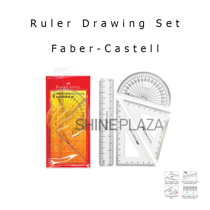 Jual Mathematical Drawing Set Faber Castell - Penggaris Busur Segitiga ...