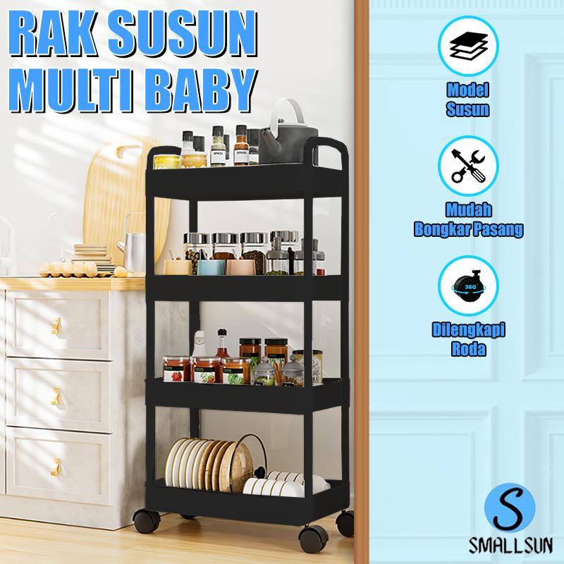 (SS) Rak Susun Troli 4 Susun Serbaguna Dengan Roda Pegangan Rak - Shop ...