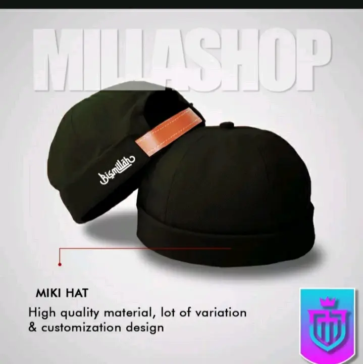 Miki Hat Logo BISMILLAH Peci Gaul Pria Dewasa Kopiah Premium Kekinian ...