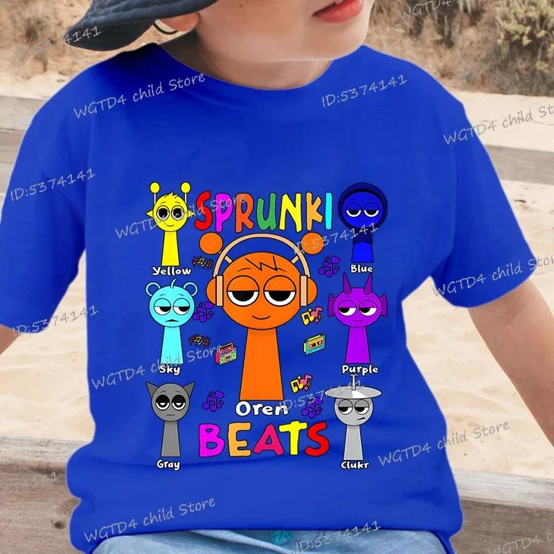 เสื้อยืดเด็ก, Sprunki Oren Beats พิมพ์, แขนสั้น, แฟชั่นฤดูร้อน ...