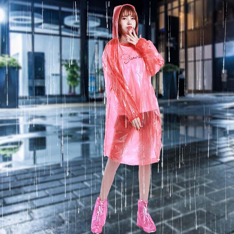 Clear Rain Poncho Reusable Rain Poncho with Cuff Sleeves - TikTok Shop ...