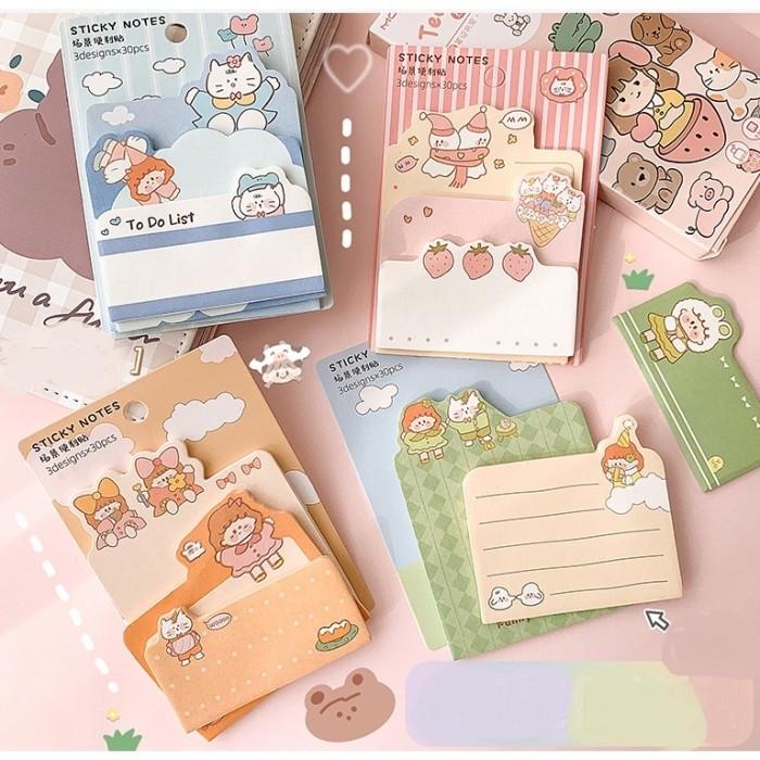 Promo 90 Lembar Sticky Note Memo Notes Paper Notepad Cute Japan Style ...