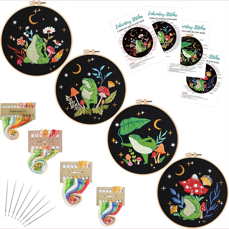 Embroidery Kit for Adults Frog Embroidery Practice Kit for Beginners ...