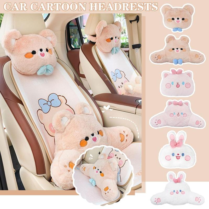 Car Cartoon Headrests Car Headrest Plush Neck Pillow Pillow Lumbar ...