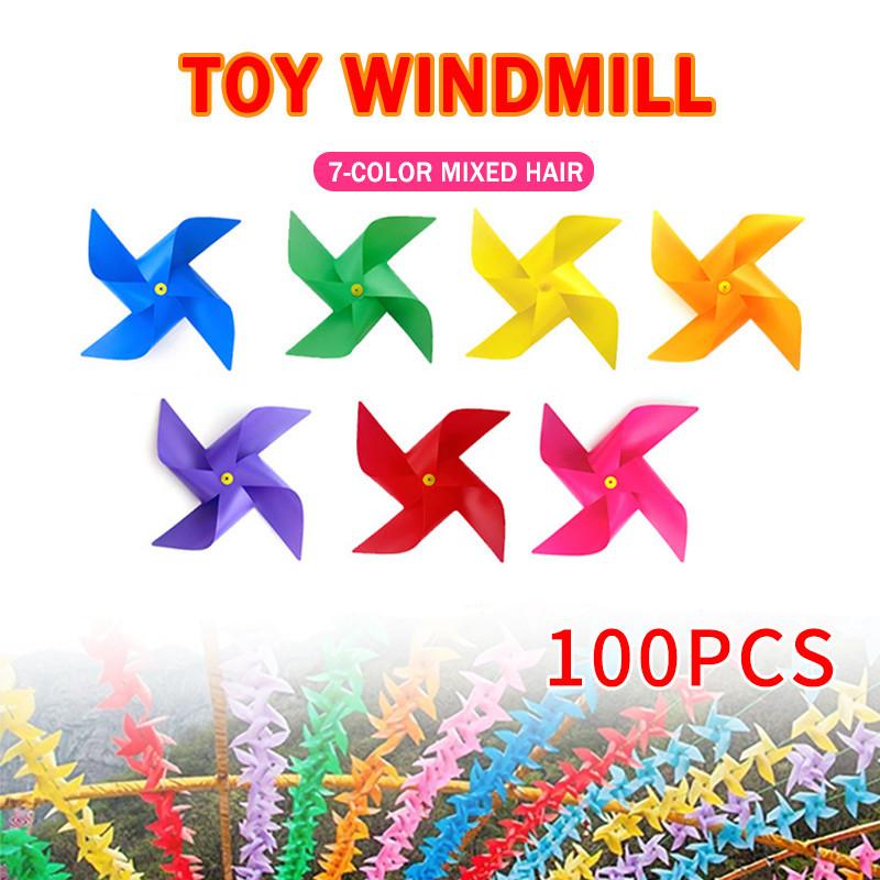 100Pcs Plastic Pinwheels Multicolor Birthday Party Grand Opening ...