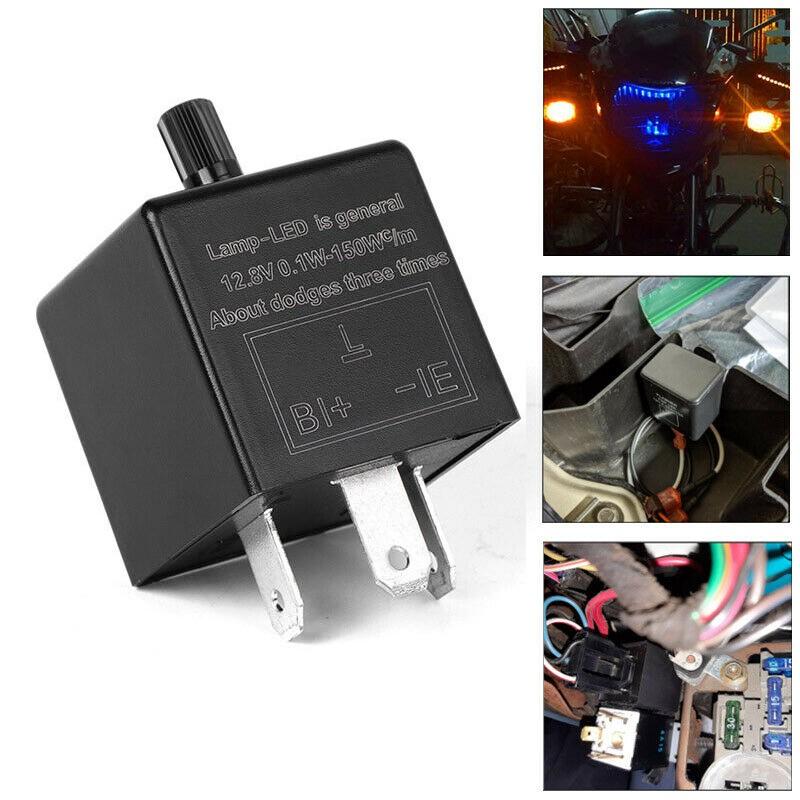 3-Pin LED Adjustable Motorcycle Flasher Relay Turn Signal Indicator ...
