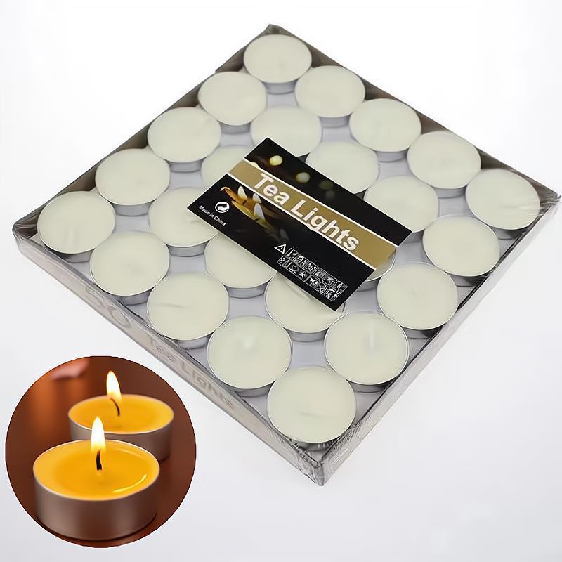 50PCs White Tea Lights Candles Elegance & Warmth Tealight Candles ...
