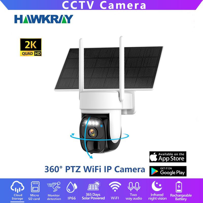 [Hawkray] Solar Security Camera with Spotlight, PIR Motion Detection ...